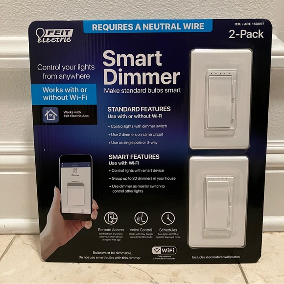 FEIT | Other | Feit Electric Wifi Smart Dimmer 2 Pack | Poshmark